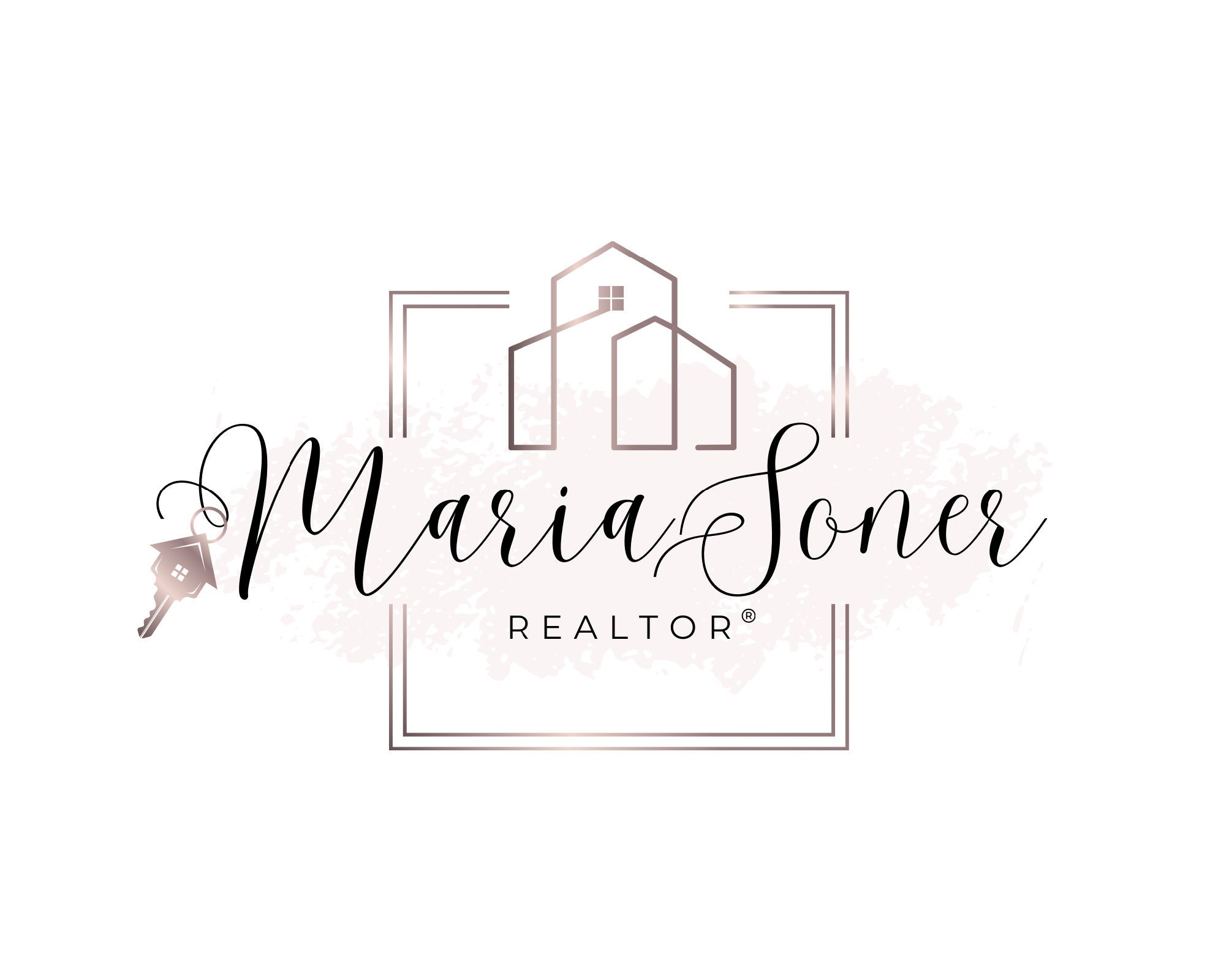Rose Gold Realtor Logo House Logo Design Modern Real - Etsy