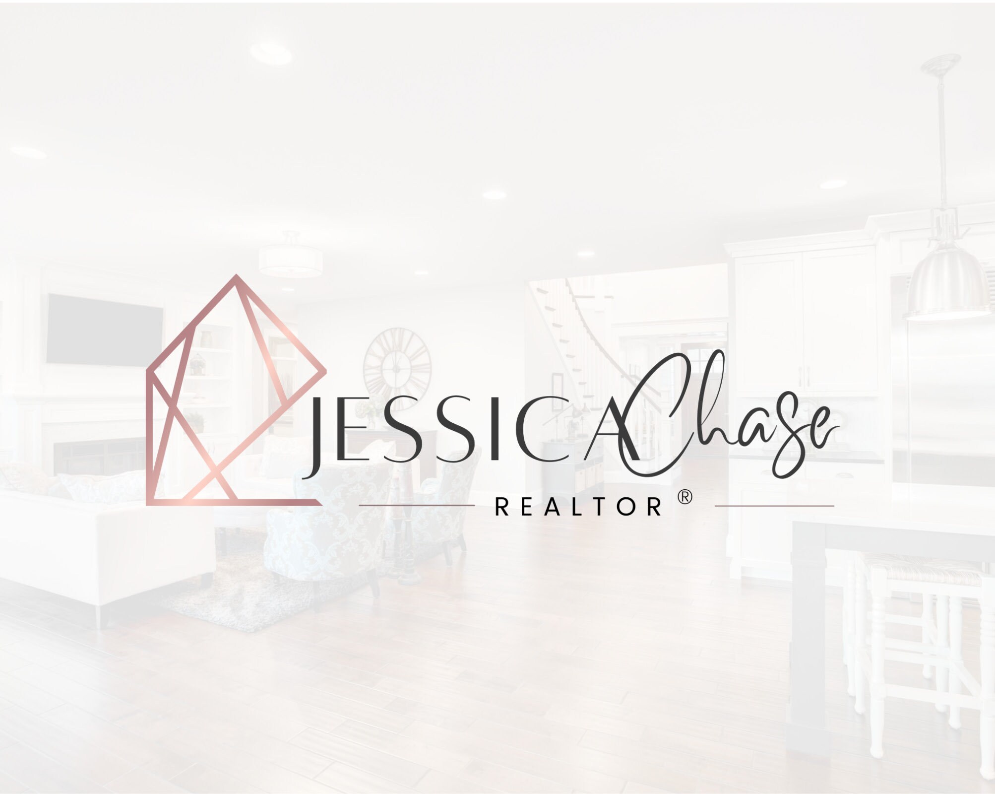 Rose Gold Realtor Logo House Logo Design Modern Real - Etsy