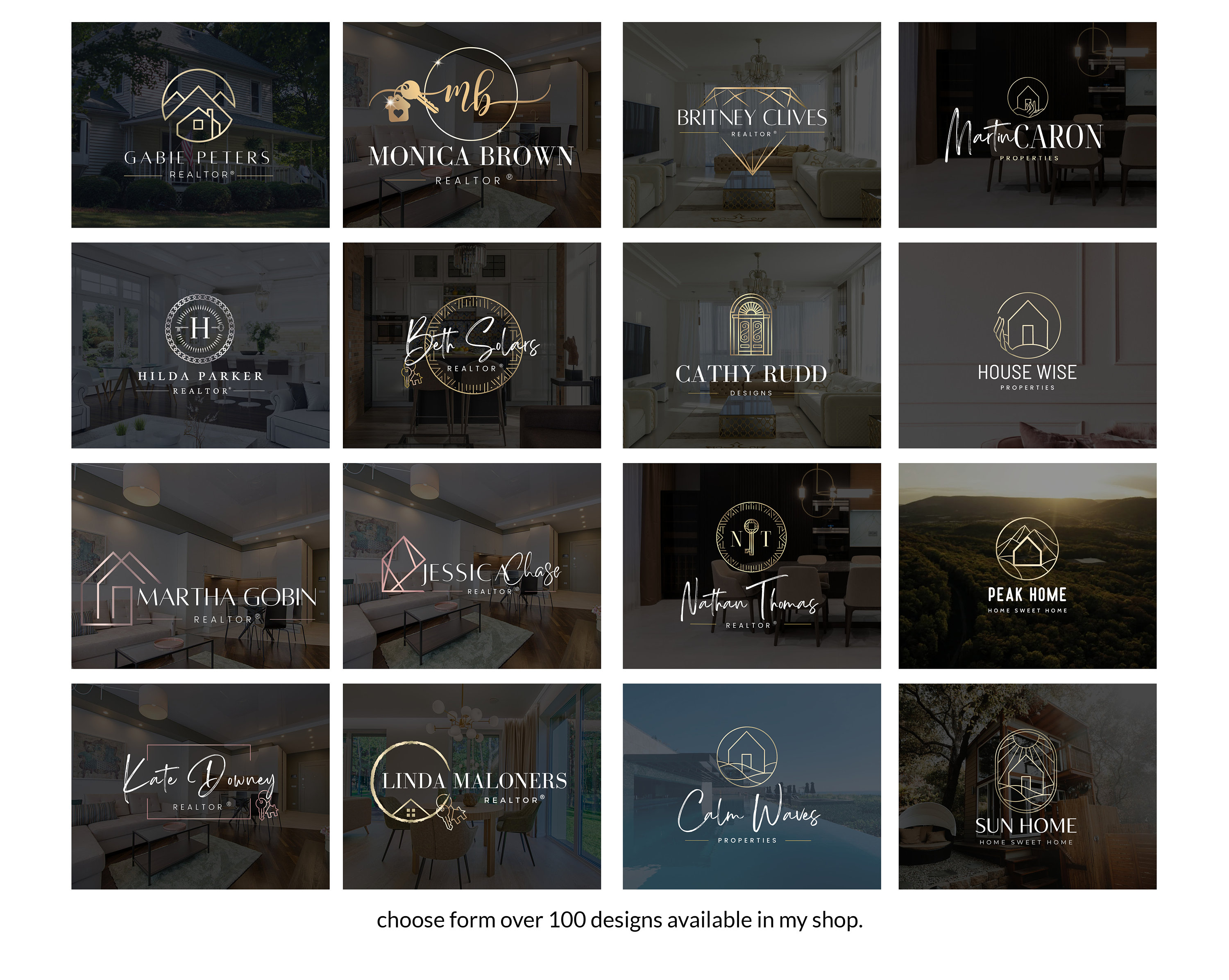 Modern Realtor Logo and Branding Design, Premade Logo Canva Template ...