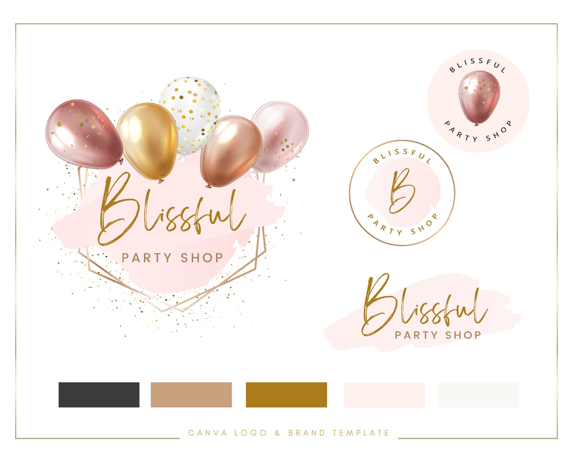 Balloon Logo Design Party Decor Logo Template Event - Etsy