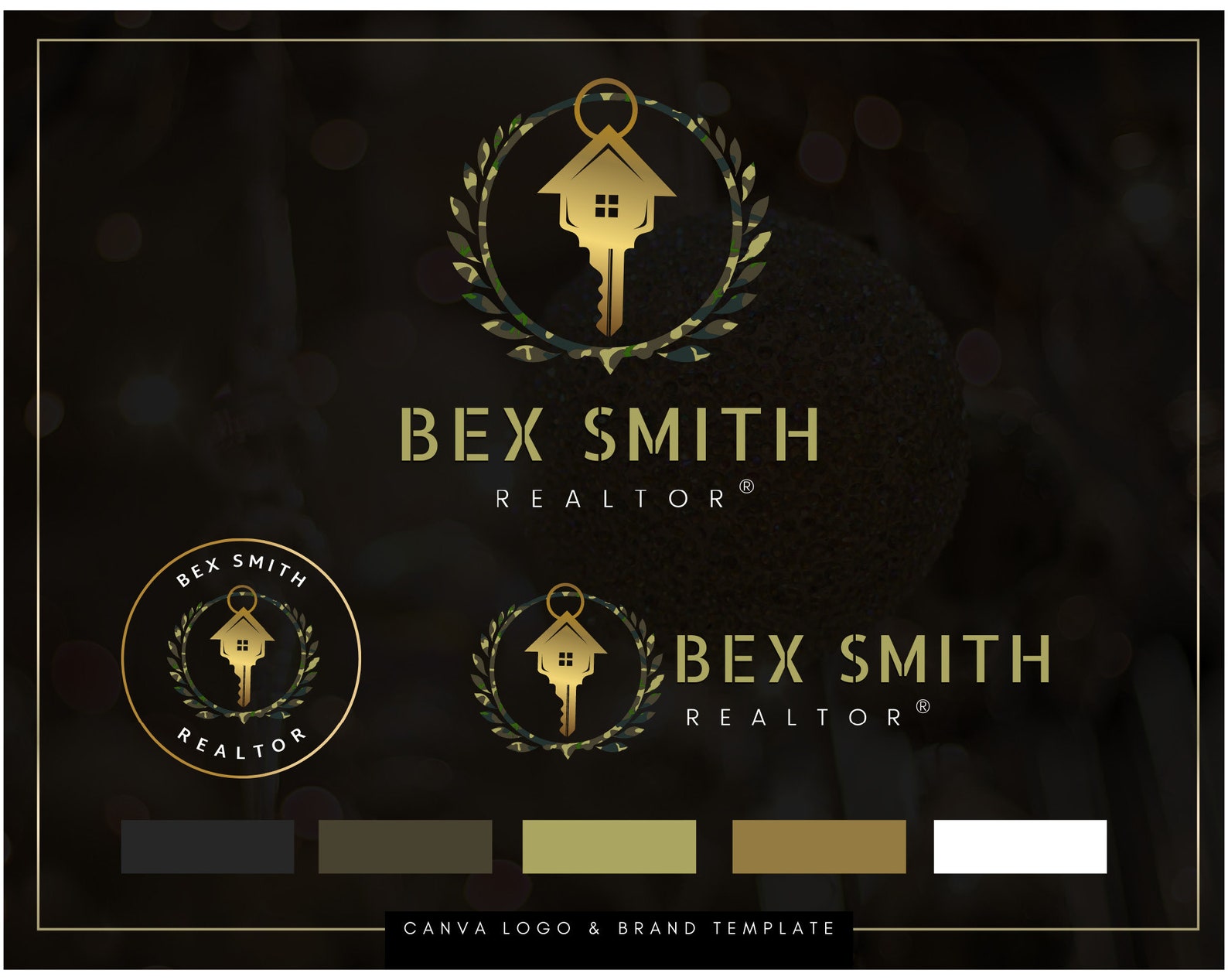 Military Realtor Logo Veteran House Logo Gold and Camo Real - Etsy