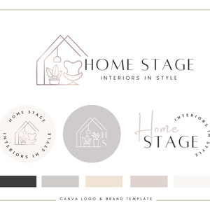 Modern Home Staging Logo: Interior Design Canva Template - Etsy