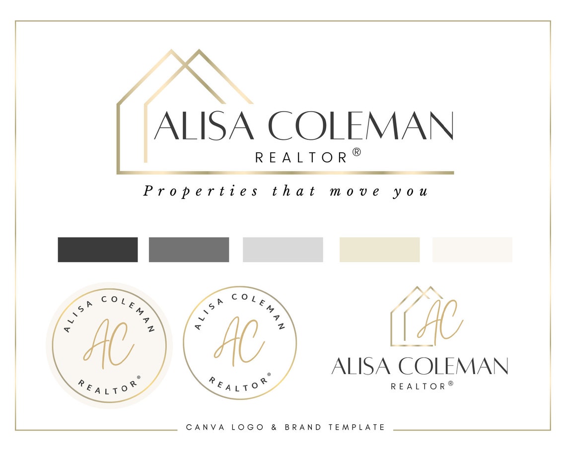 Realtor Logo and Branding Design Template Canva Real Estate - Etsy