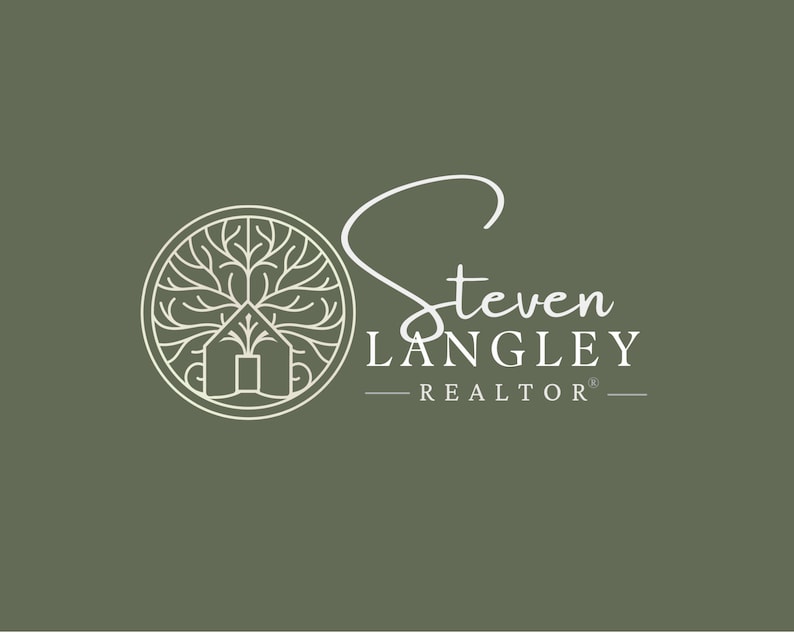 Elegant Realtor Logo Design Template: House & Tree Branding (canva ...