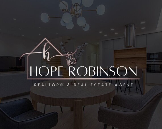 Rose Gold Realtor Logo House Logo Design Modern Real | Etsy