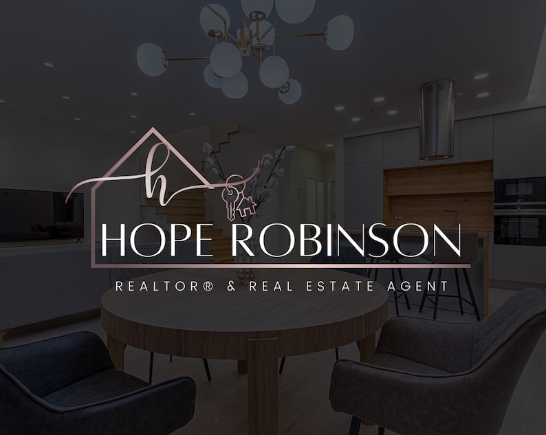 Rose Gold Realtor Logo House Logo Design Modern Real - Etsy