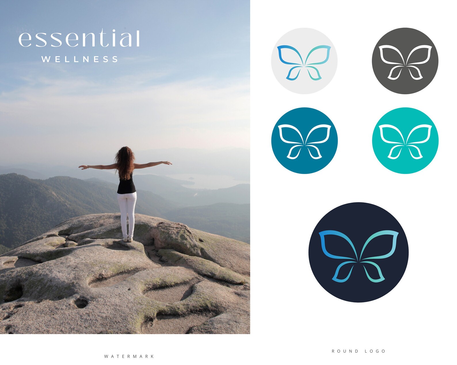 Butterfly Logo Design Branding Template Canva Health Logo - Etsy
