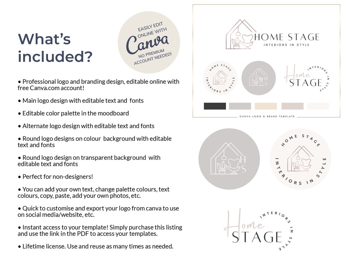 Home Staging Logo Interior Design Logo Home Furniture Logo - Etsy