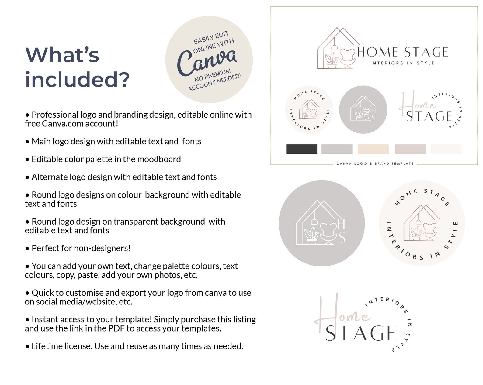 Home Staging Logo Interior Design Logo Home Furniture Logo - Etsy