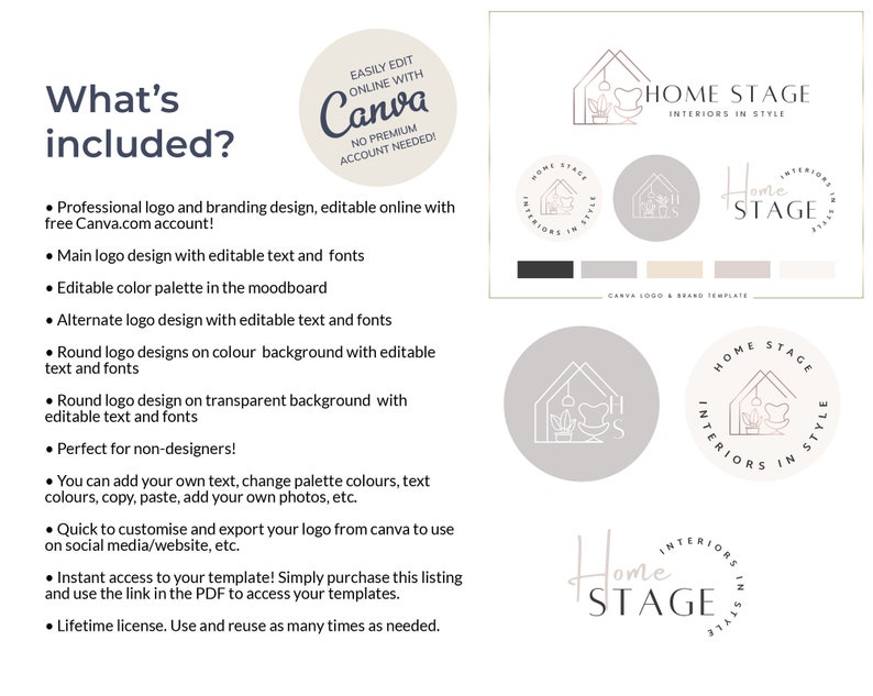 Home Staging Logo Interior Design Logo Home Furniture Logo - Etsy