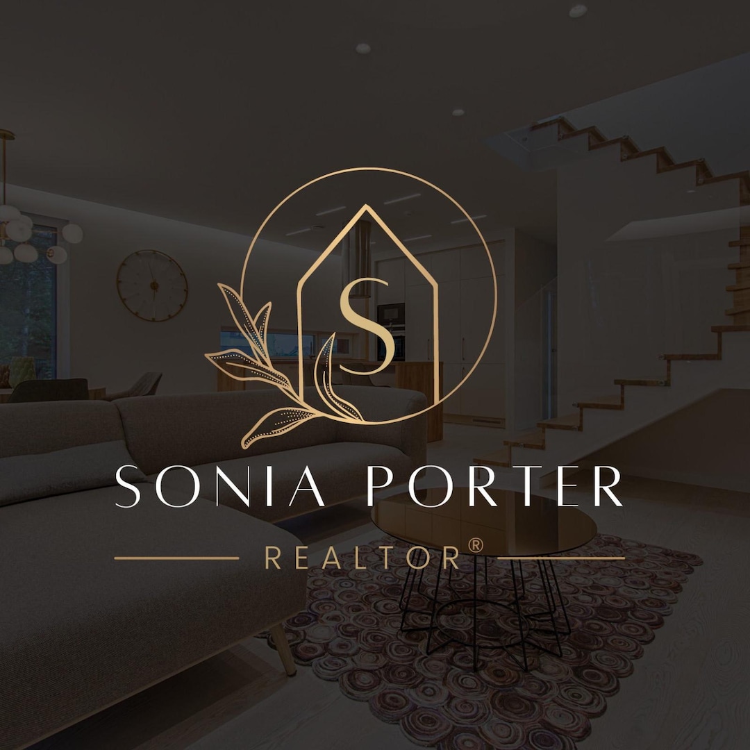 Elegant Realtor Logo Design Template: House & Leaf (canva Editable) - Etsy