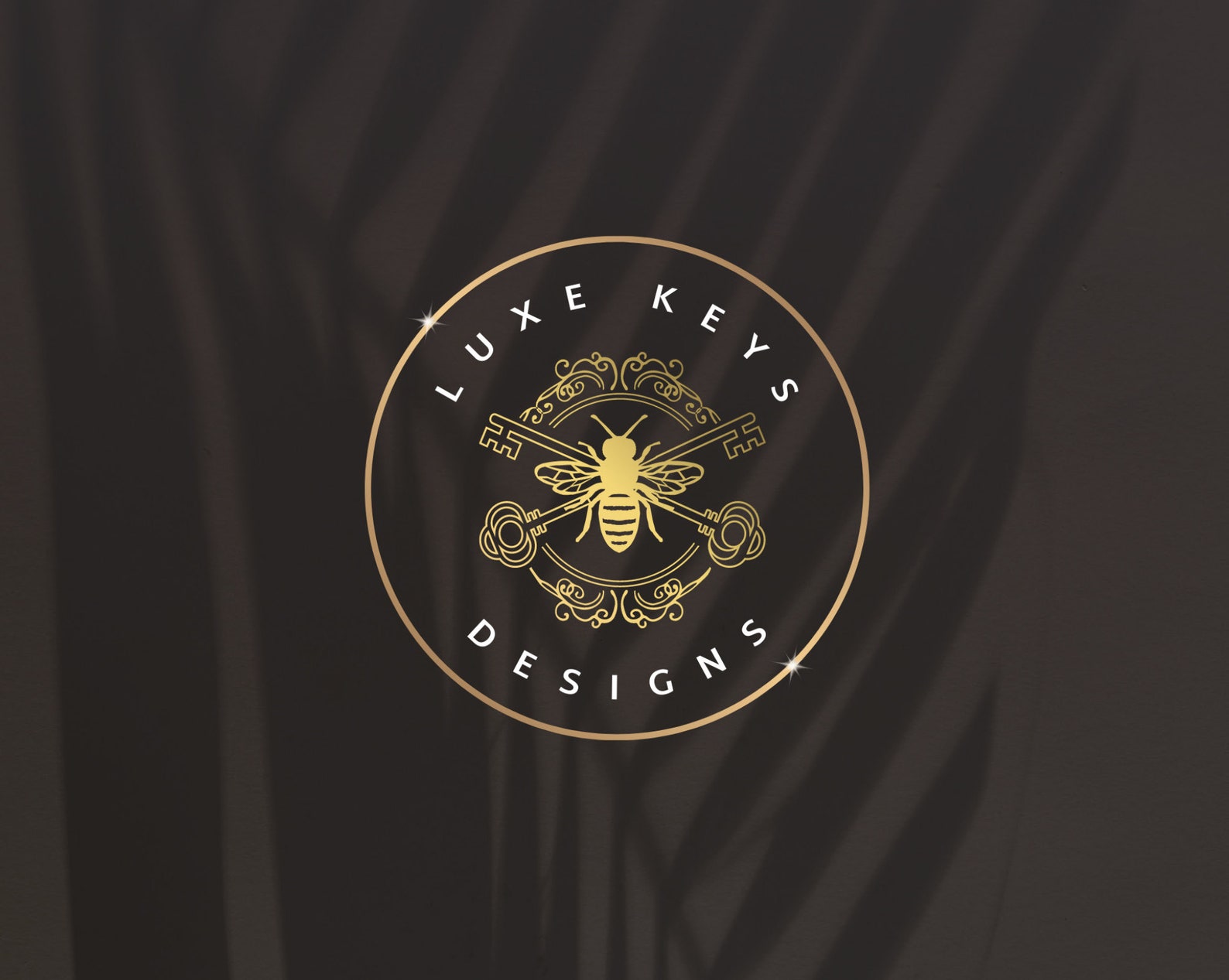 Bee and Keys Logo Design Gold Bee Logo Template Investment - Etsy