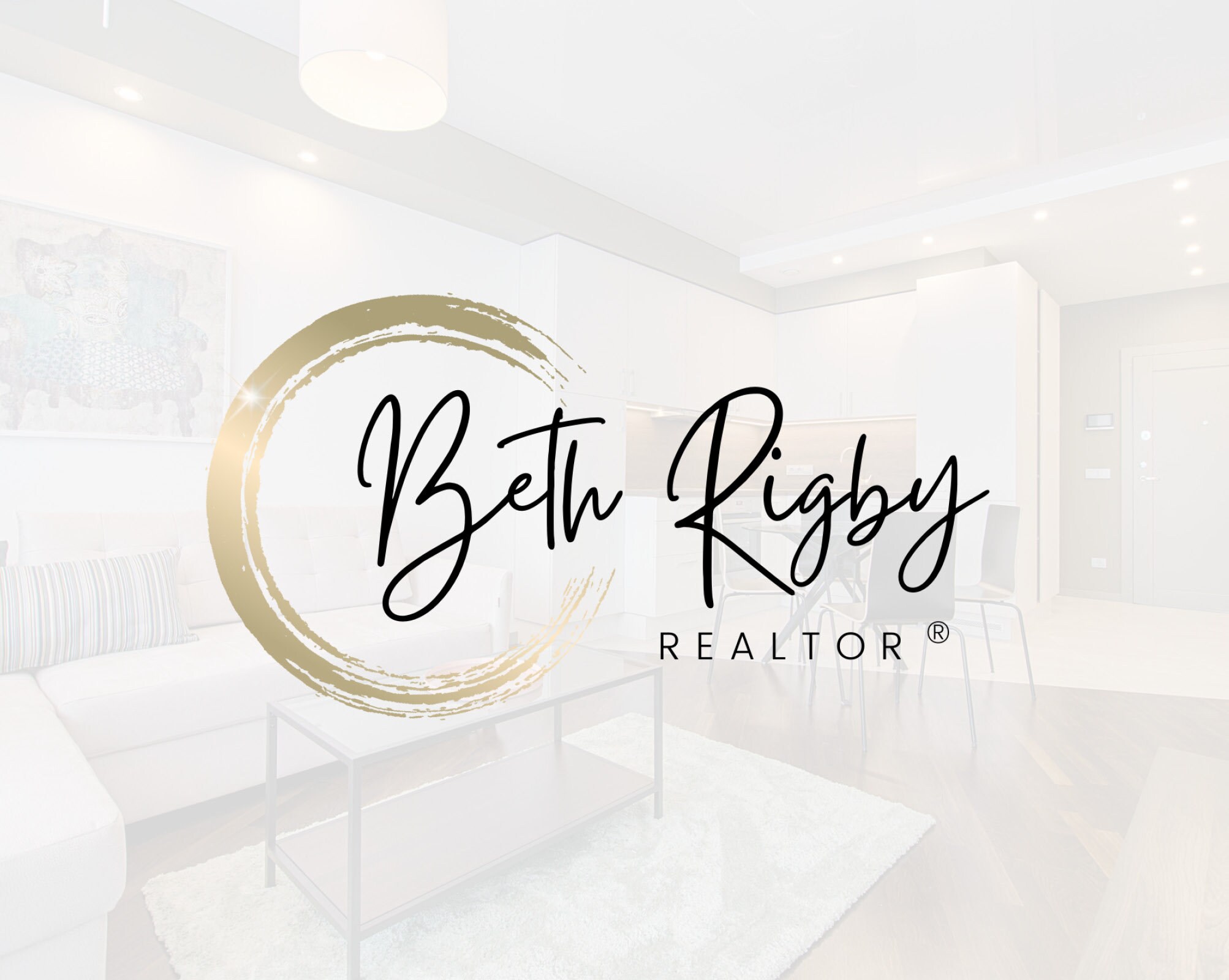 Brush Circle Gold Logo Realtor Logo Design Abstract Circle | Etsy