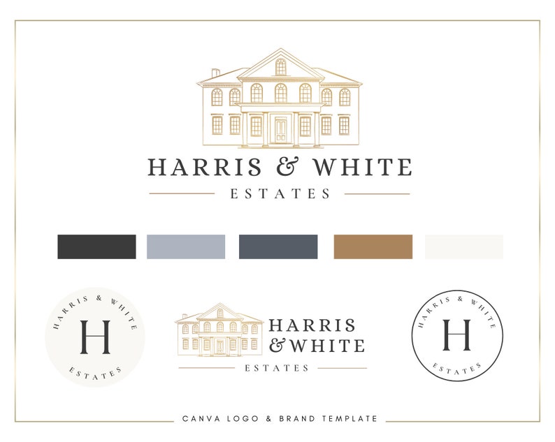 Estate House Logo Design: Realtor Branding Template (canva Editable) - Etsy