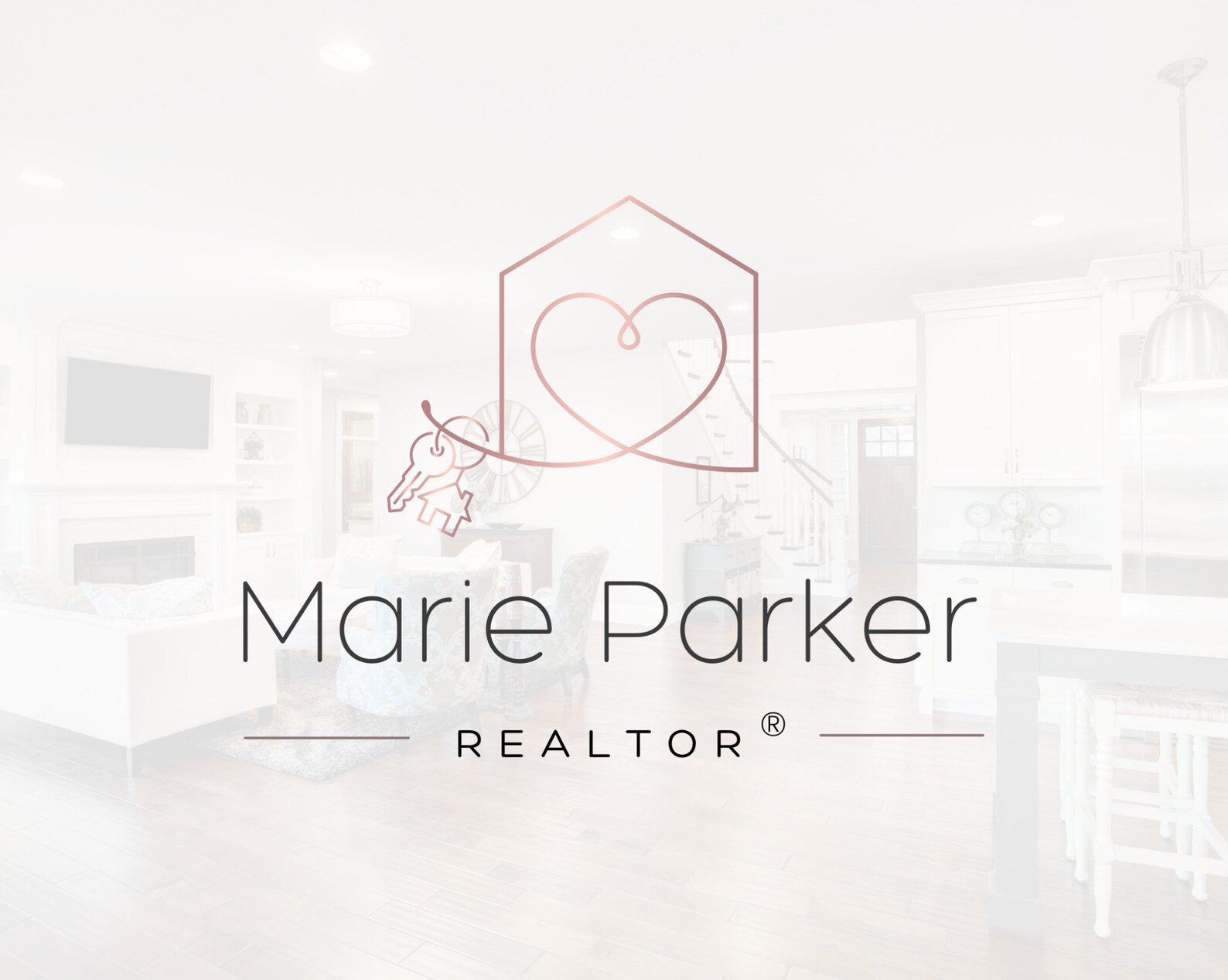 Rose Gold Realtor Logo House Logo Design Modern Real | Etsy Canada
