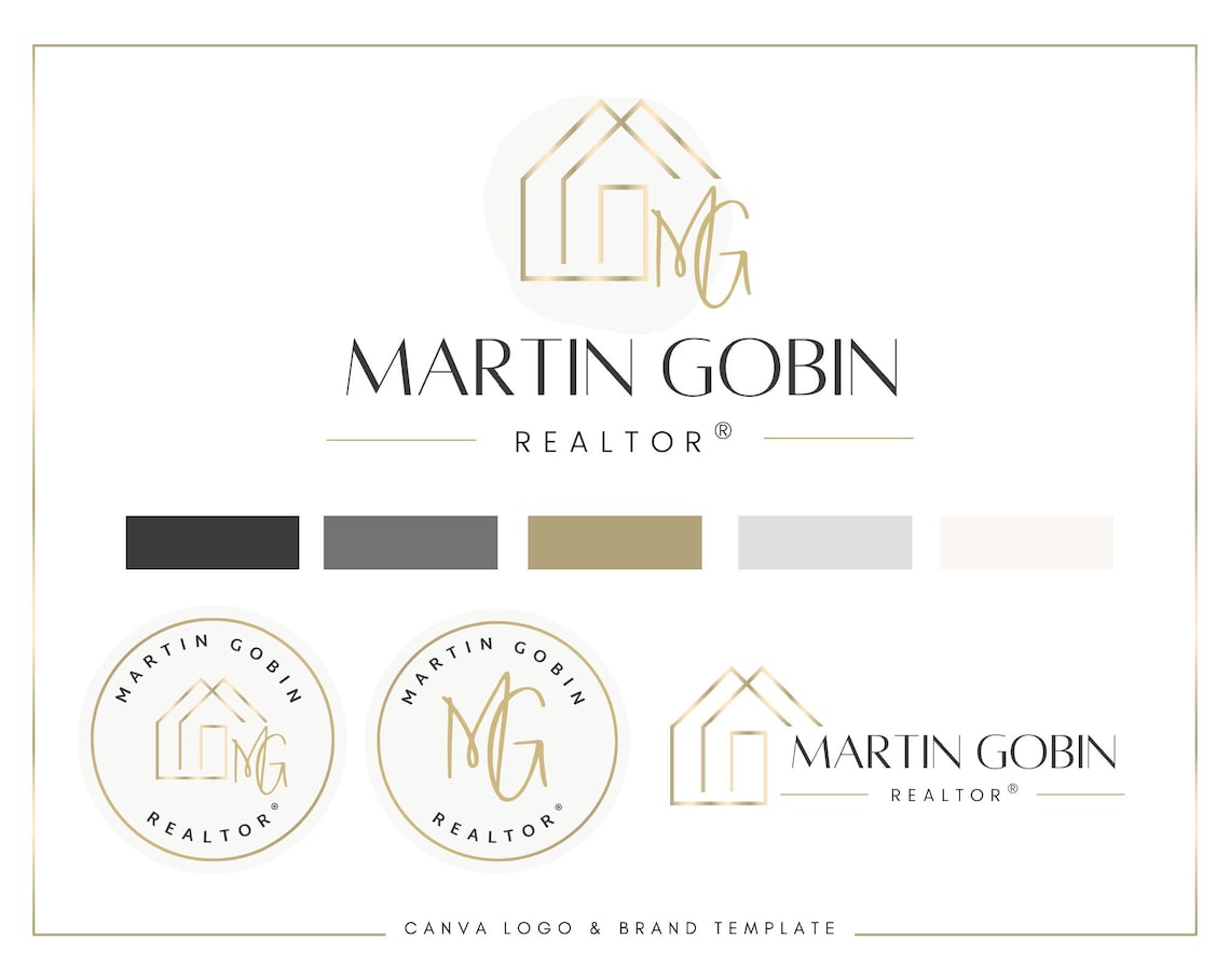 Realtor Logo and Branding Design Template Canva Real Estate | Etsy