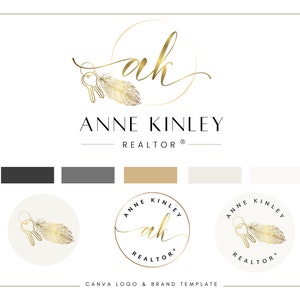 Realtor Logo Design, Real Estate Logo and Branding Template, Gold Key ...