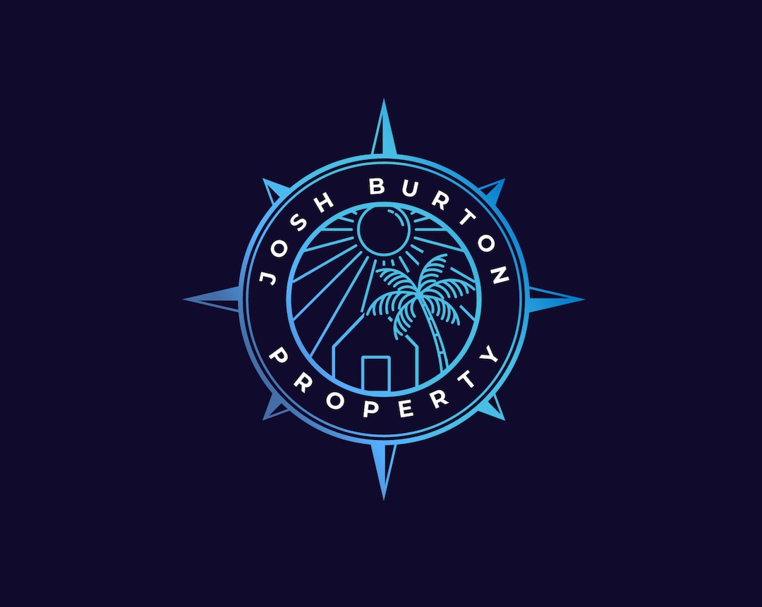 Nautical Compass Logo Design: Tropical Real Estate Branding (canva ...