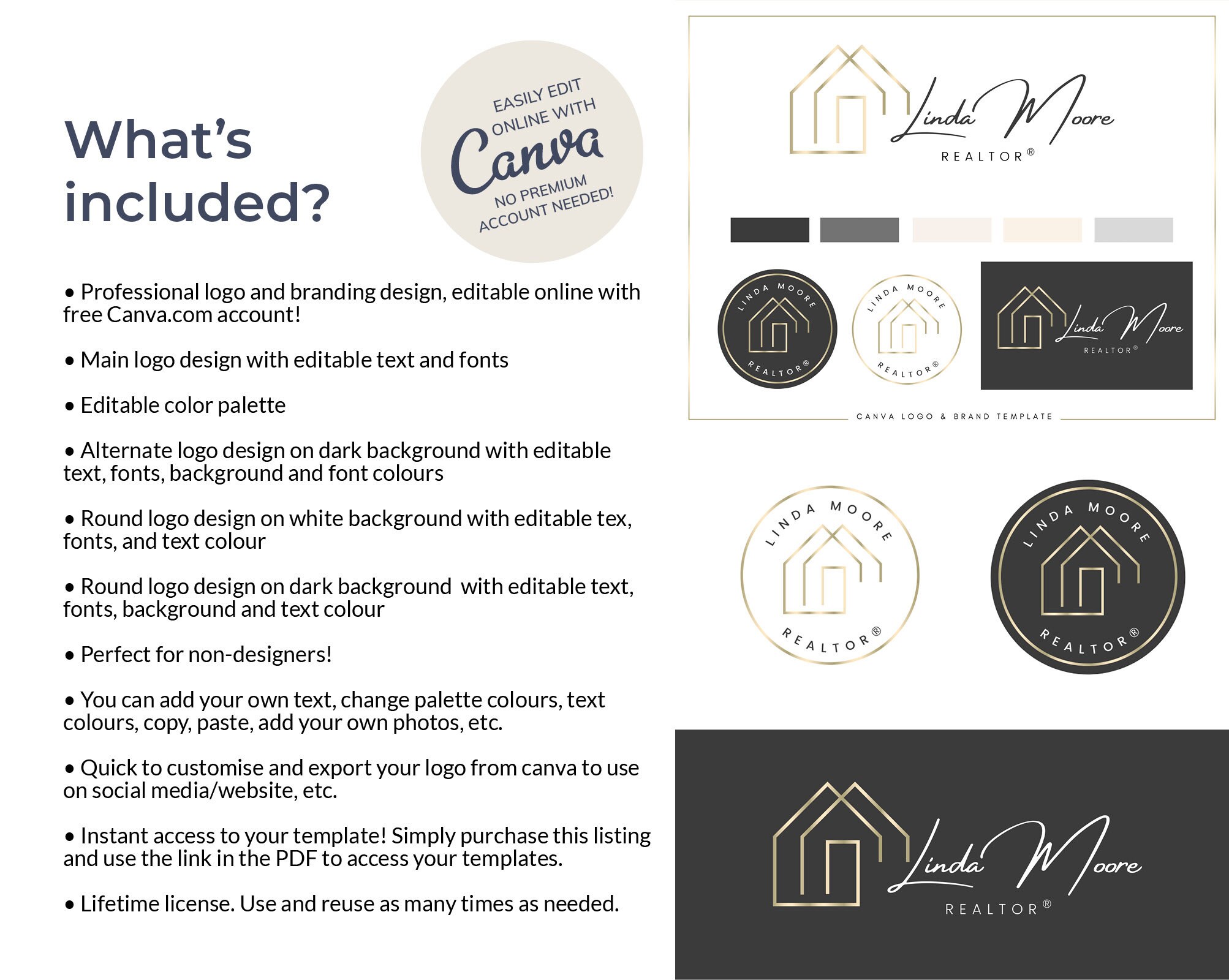 Realtor Logo and Branding Design Template Canva Real Estate - Etsy