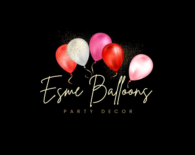Balloon Logo Design Party Decor Logo Template Event - Etsy