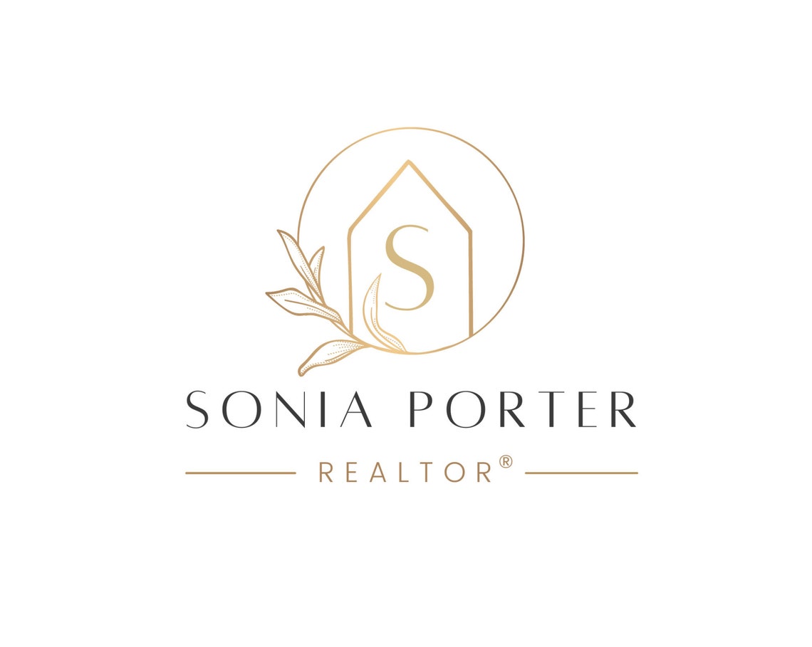 Elegant Realtor Logo Design Template: House & Leaf (canva Editable) - Etsy