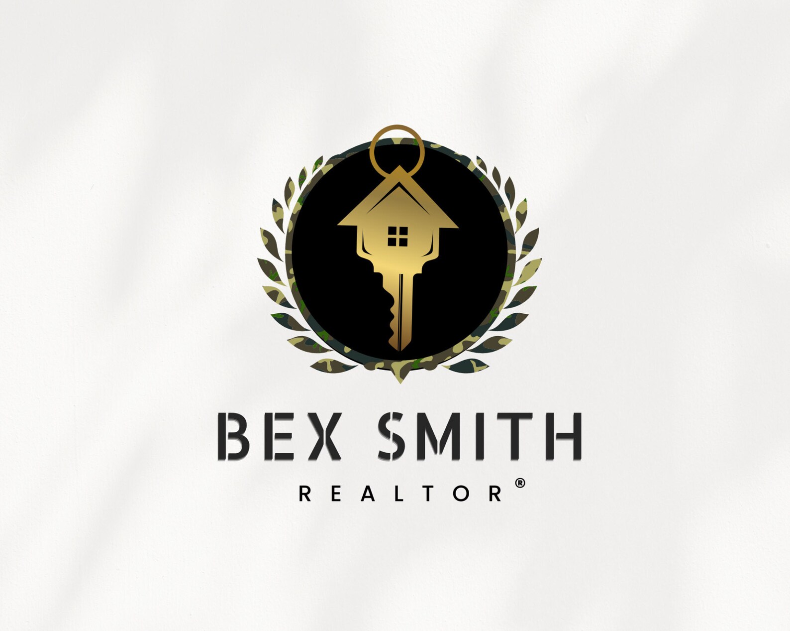 Military Realtor Logo Veteran House Logo Gold and Camo Real - Etsy