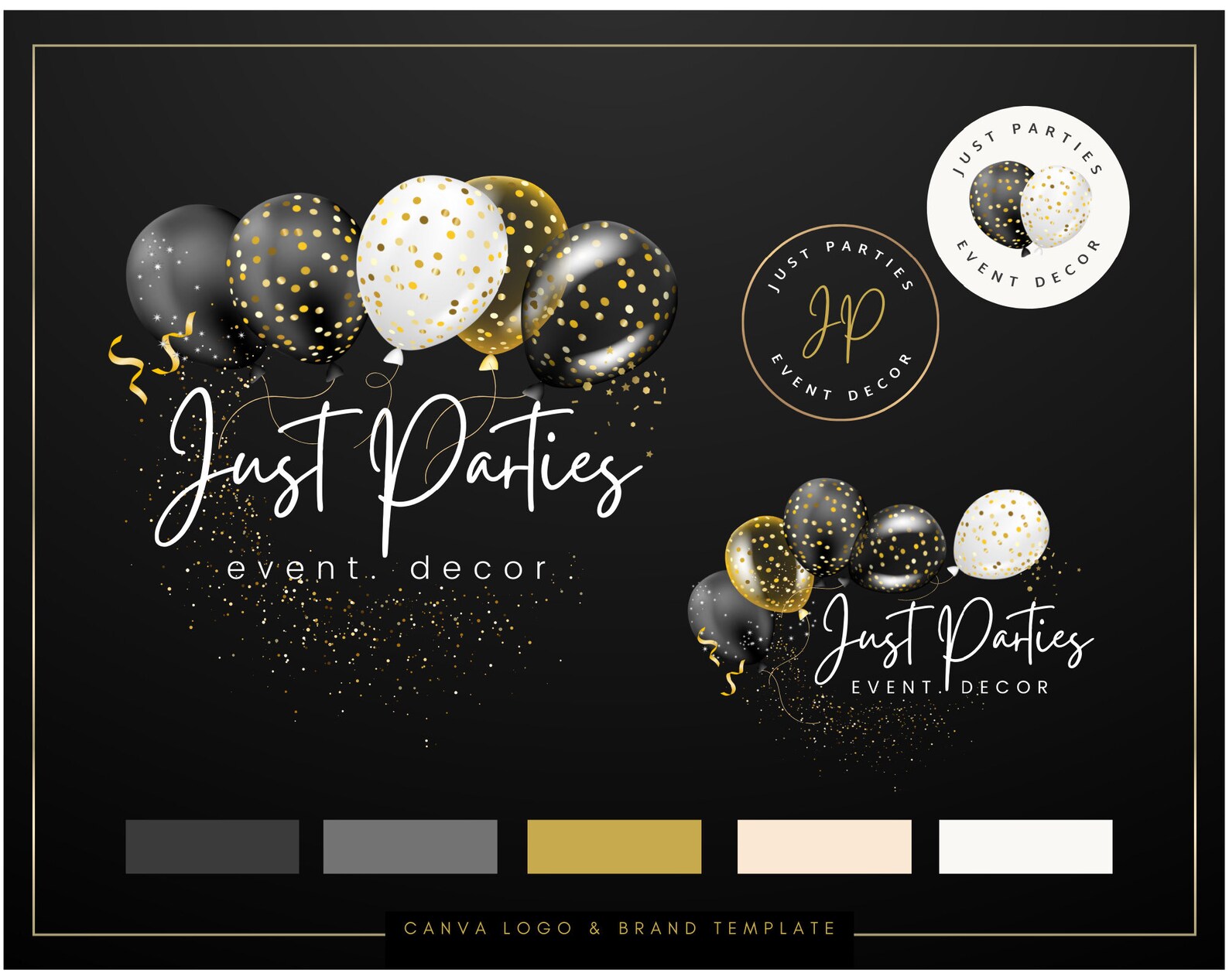 Balloon Logo Design Party Decor Logo Template Event | Etsy