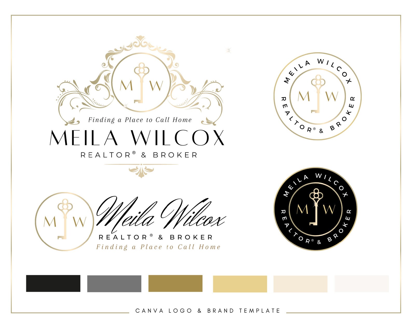 Realtor Logo and Branding Design Template Canva Real Estate - Etsy