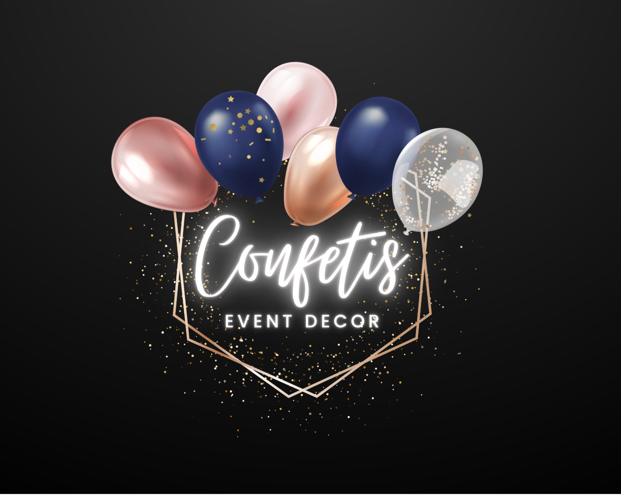 Balloons & Confetti Logo Design: Party Decor Branding Kit (canva ...