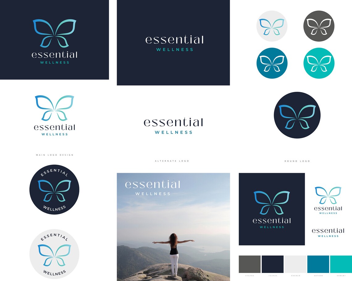 Butterfly Logo Design Branding Template Canva Health Logo - Etsy