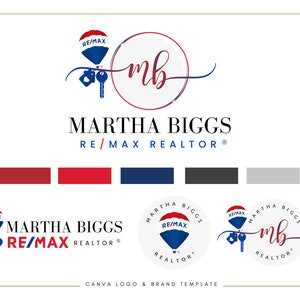 REMAX Realtor Logo: Modern Real Estate Branding Canva Template - Etsy
