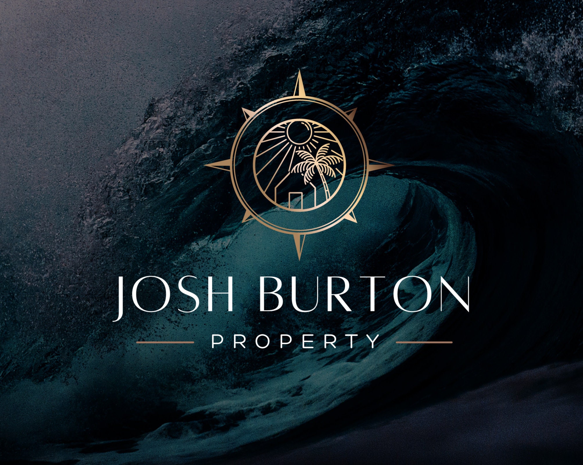 Beach House Logo: Nautical Real Estate Branding Canva Template - Etsy