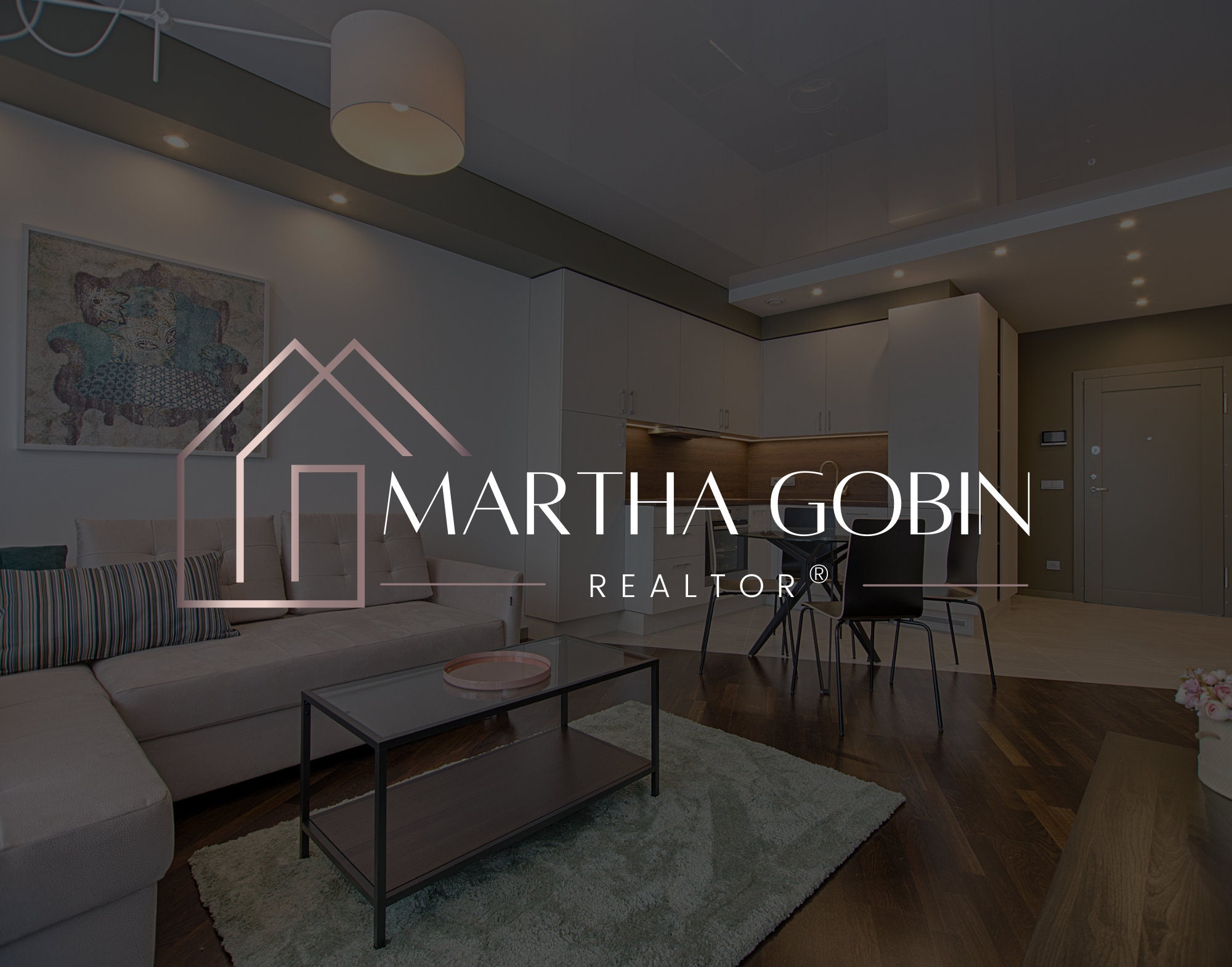 Rose Gold Realtor Logo House Logo Design Modern Real | Etsy