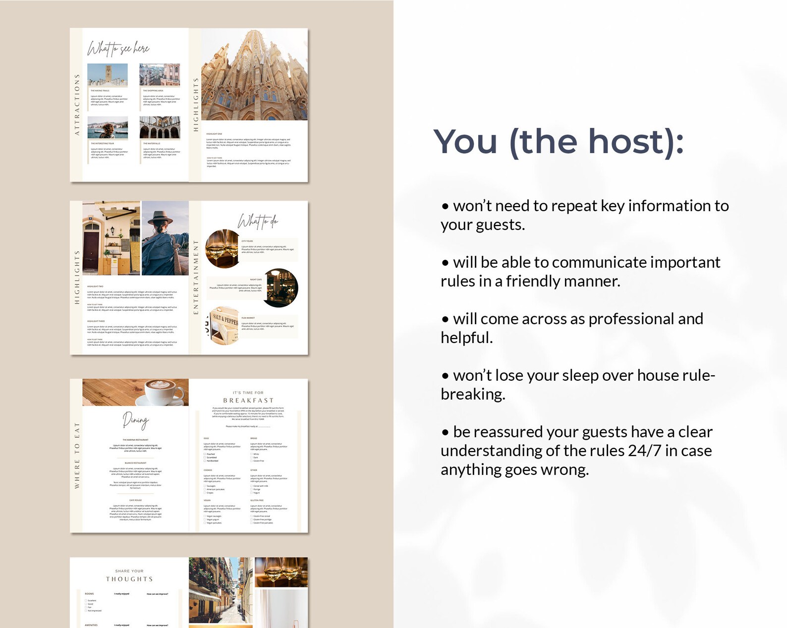 Airbnb Guest House Welcome Pack Canva Template The Happy | Etsy