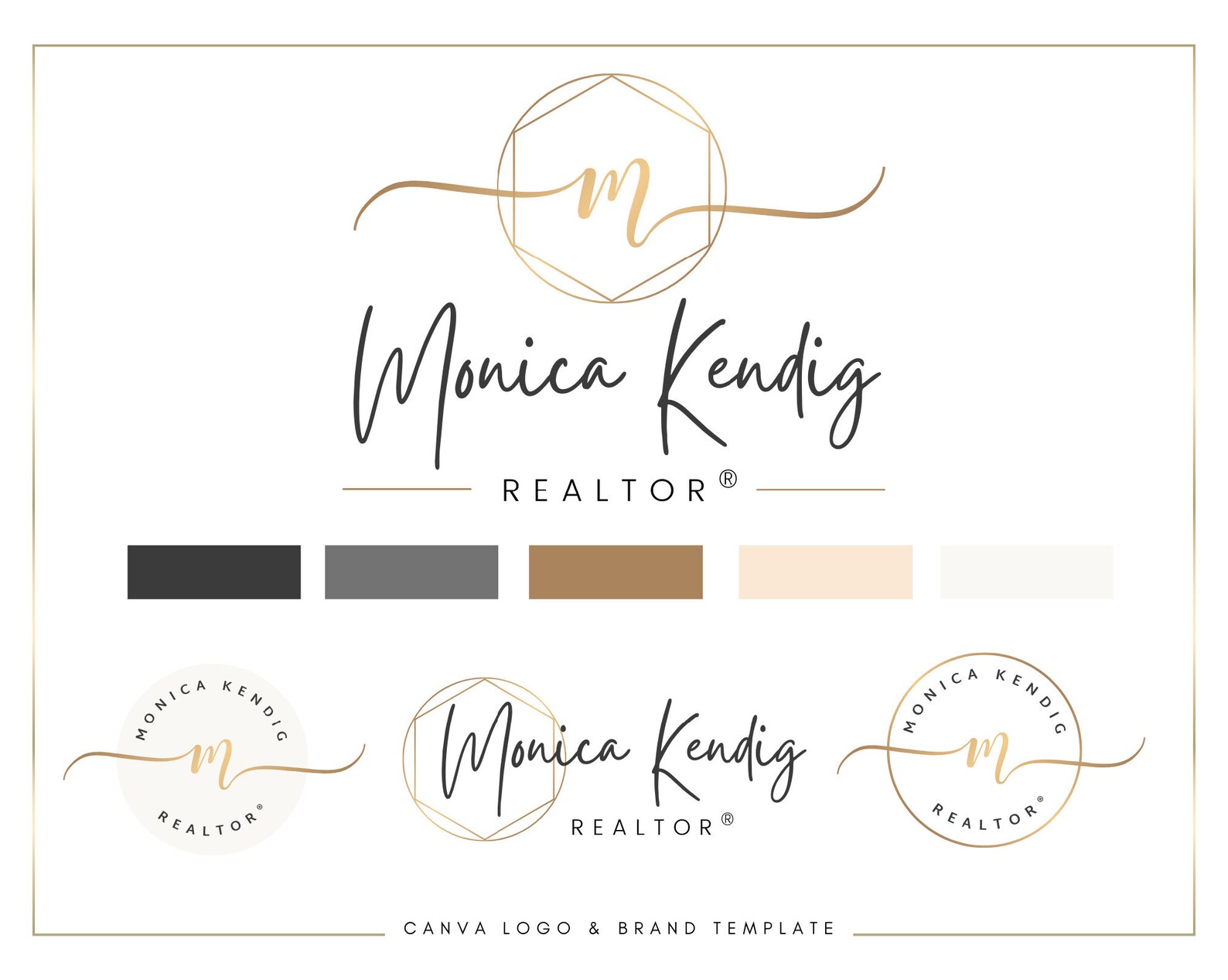 Gold Monogram Realtor Logo Modern Real Estate Logo Design - Etsy