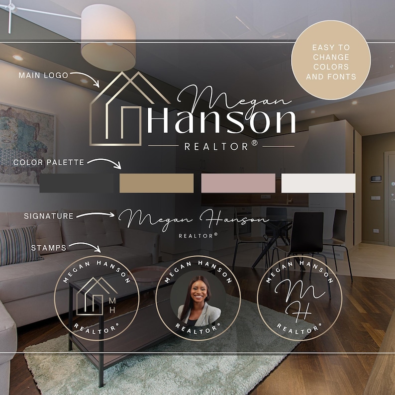 Complete Realtor Brand Kit, Canva Template Bundle, Logo Design, Card ...