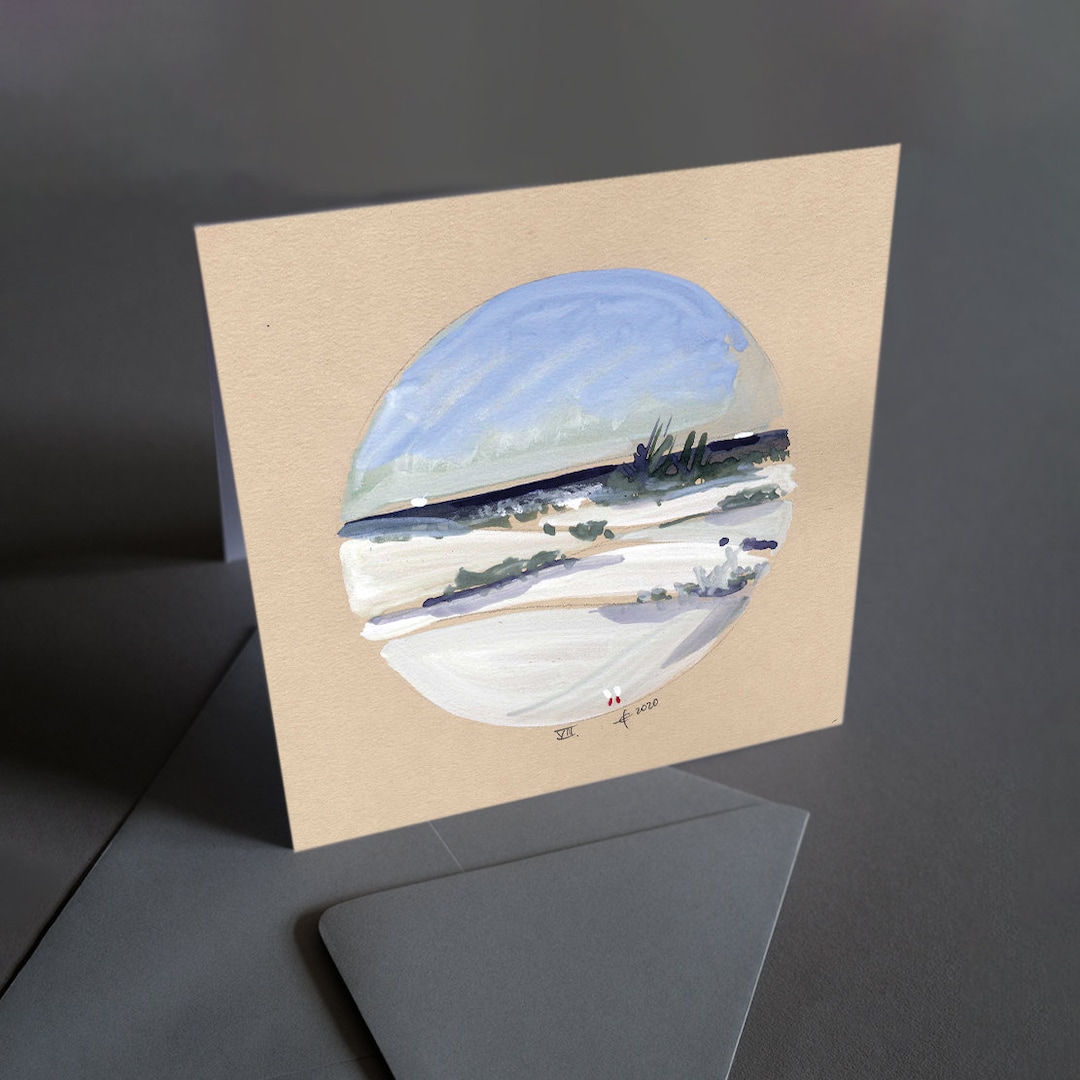 Greeting Card, Folding Card With Envelope, Landscape Watercolor Square ...