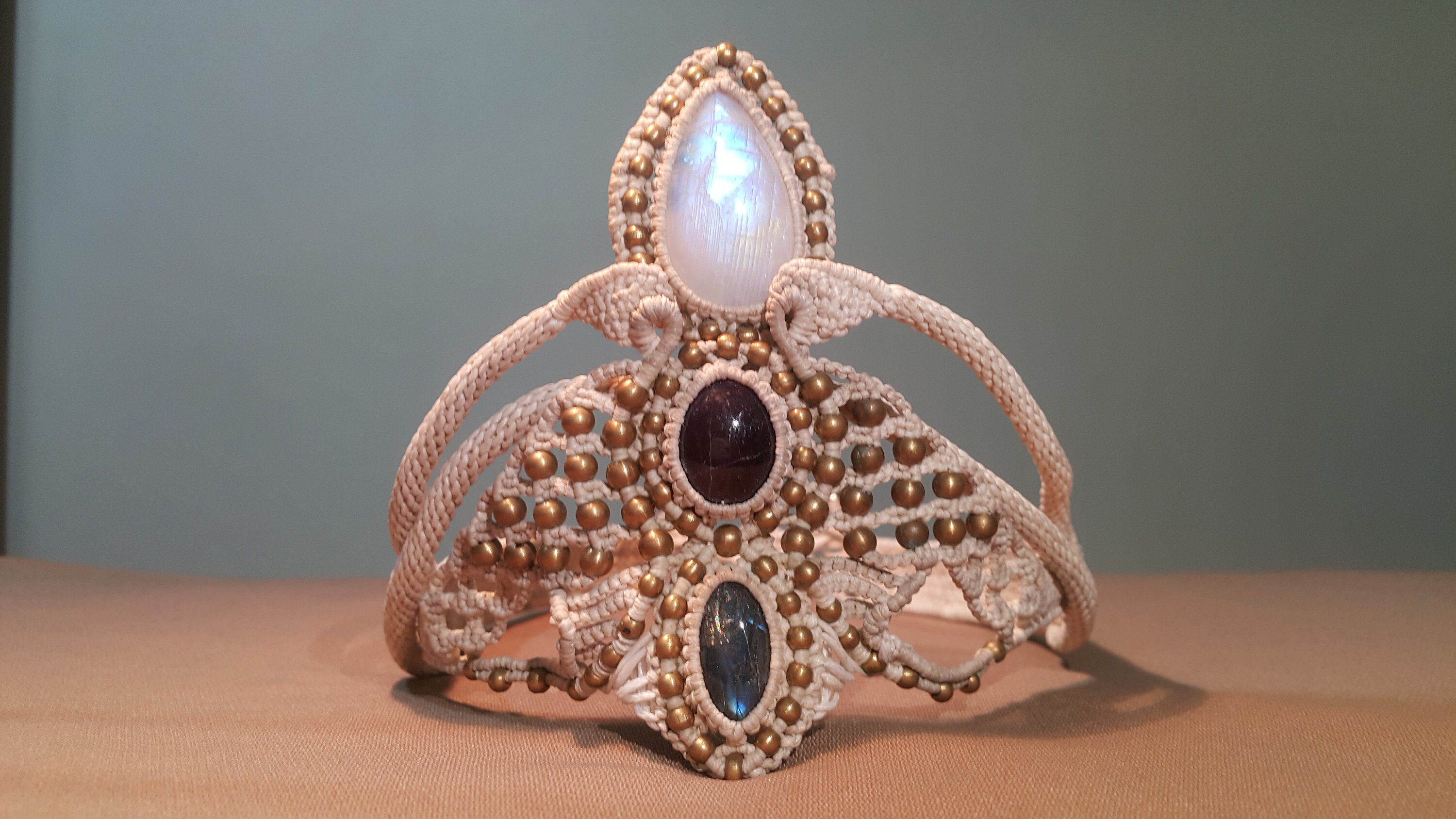 Ruby Crown Moonstone Crown Macrame Crown for Women Hair - Etsy