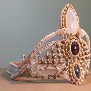 Ruby Crown Moonstone Crown Macrame Crown for Women Hair Accessory ...