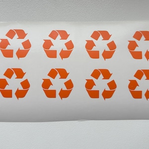 Set of 10 Recycle Vinyl Decals – Recycling Sign Stickers for Packaging ...