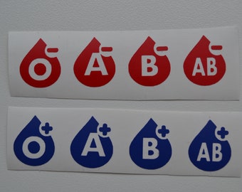 Bloody Type Decals Blood Group Decals | Etsy