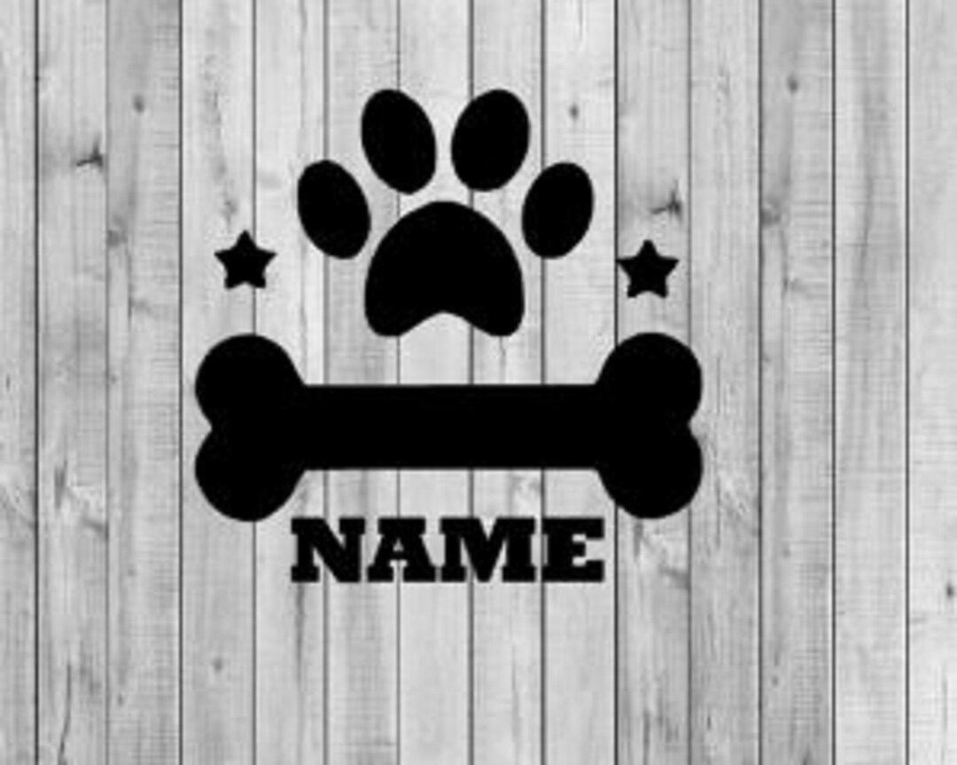 Dog Bone Paw Vinyl Decal - Etsy