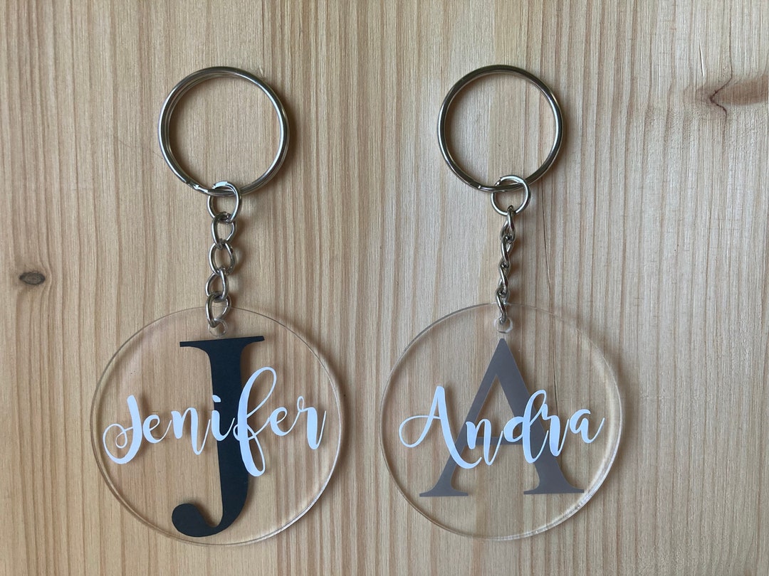 Personalized Acrylic Keychains, Initial Keychain, Keychain With Name ...