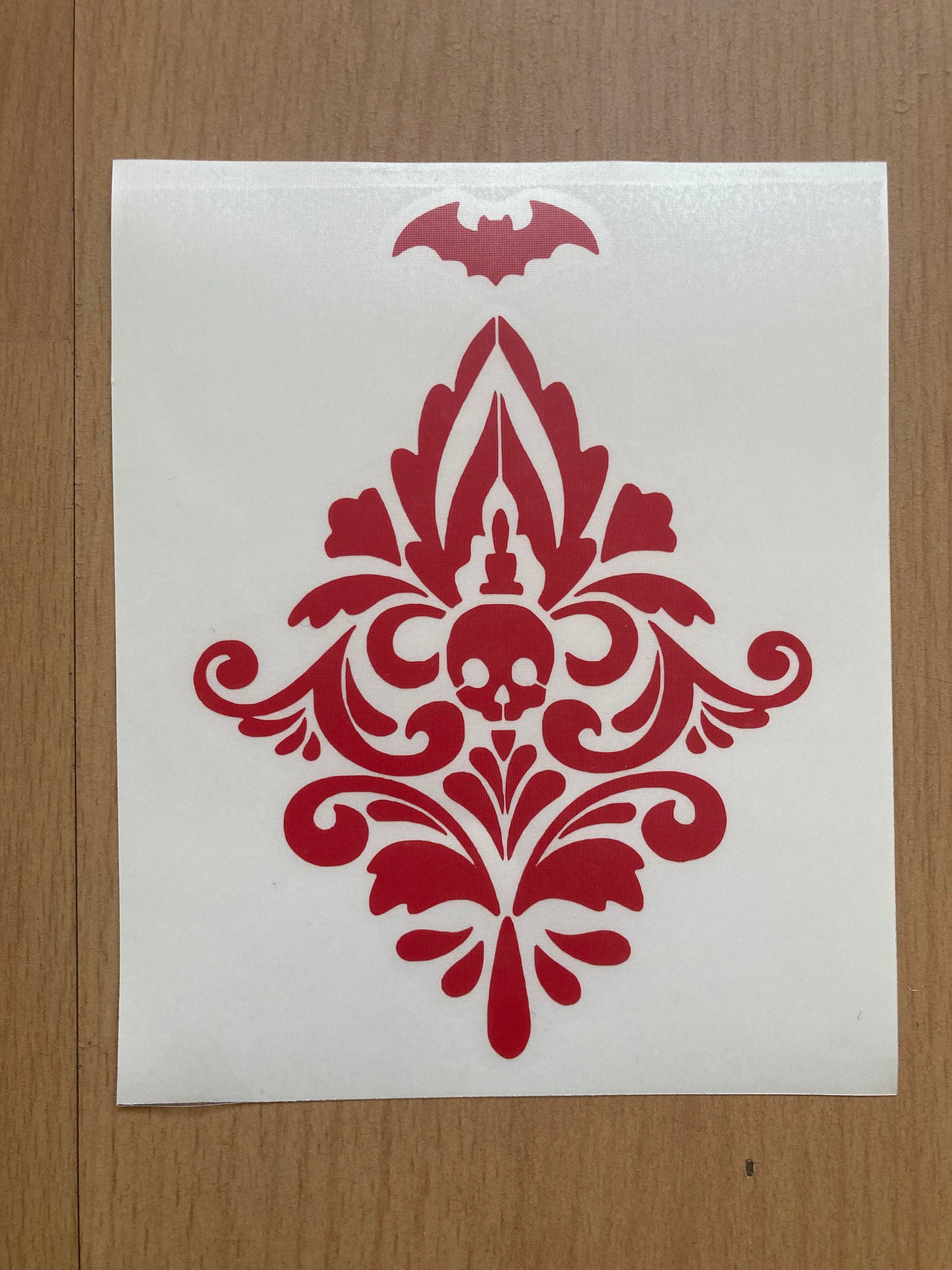 Skull Damask Vinyl Decal,damask Pattern Decals, Damask Wall Decals - Etsy