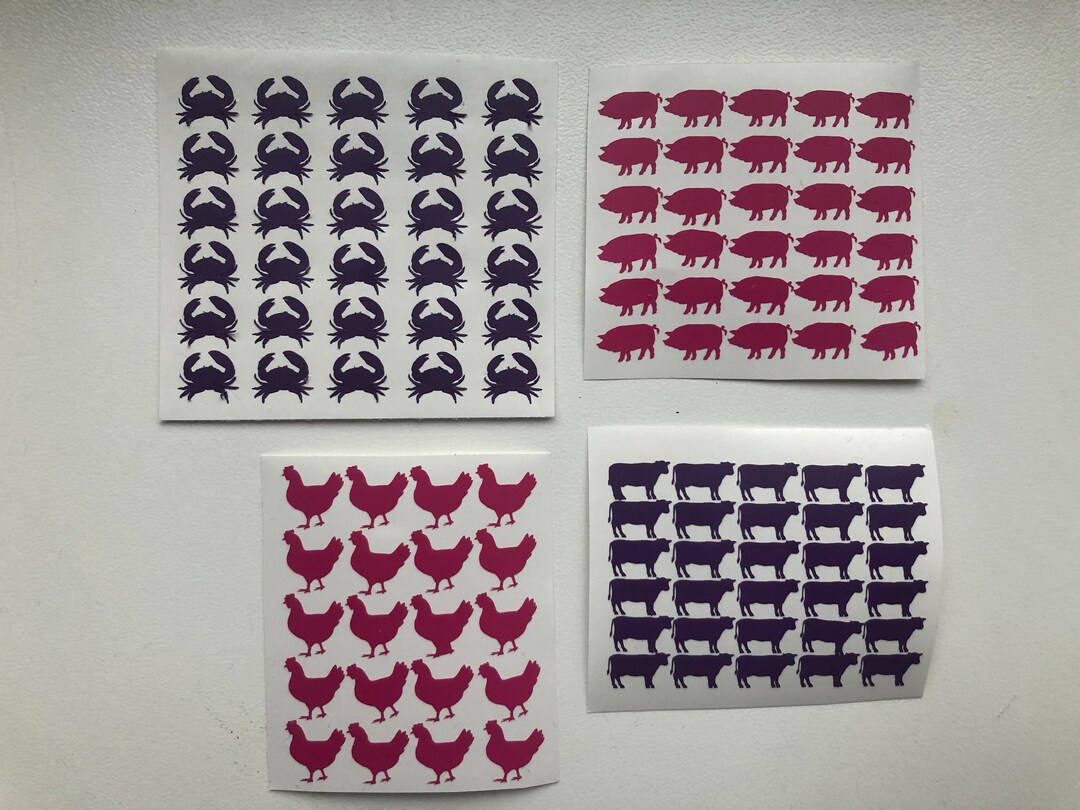 Set of 20 Small Size Meal Choice Stickers, Meal Option Indicator Vinyl ...