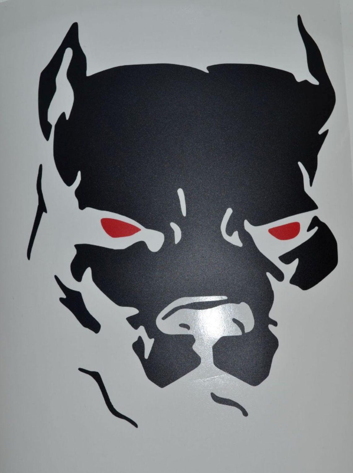 Pitbull Dog Head Decal – Car Sticker, Aggressive Pitbull Face, Dog ...