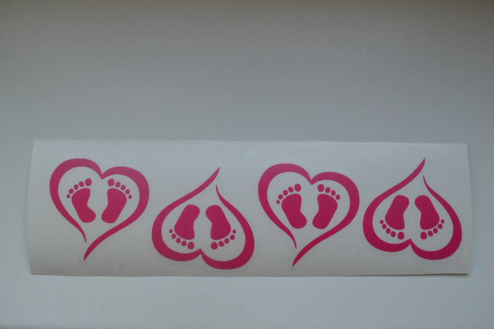 Set of 4 Baby Feet in Heart Vinyl Decals Baby Feet Decals - Etsy