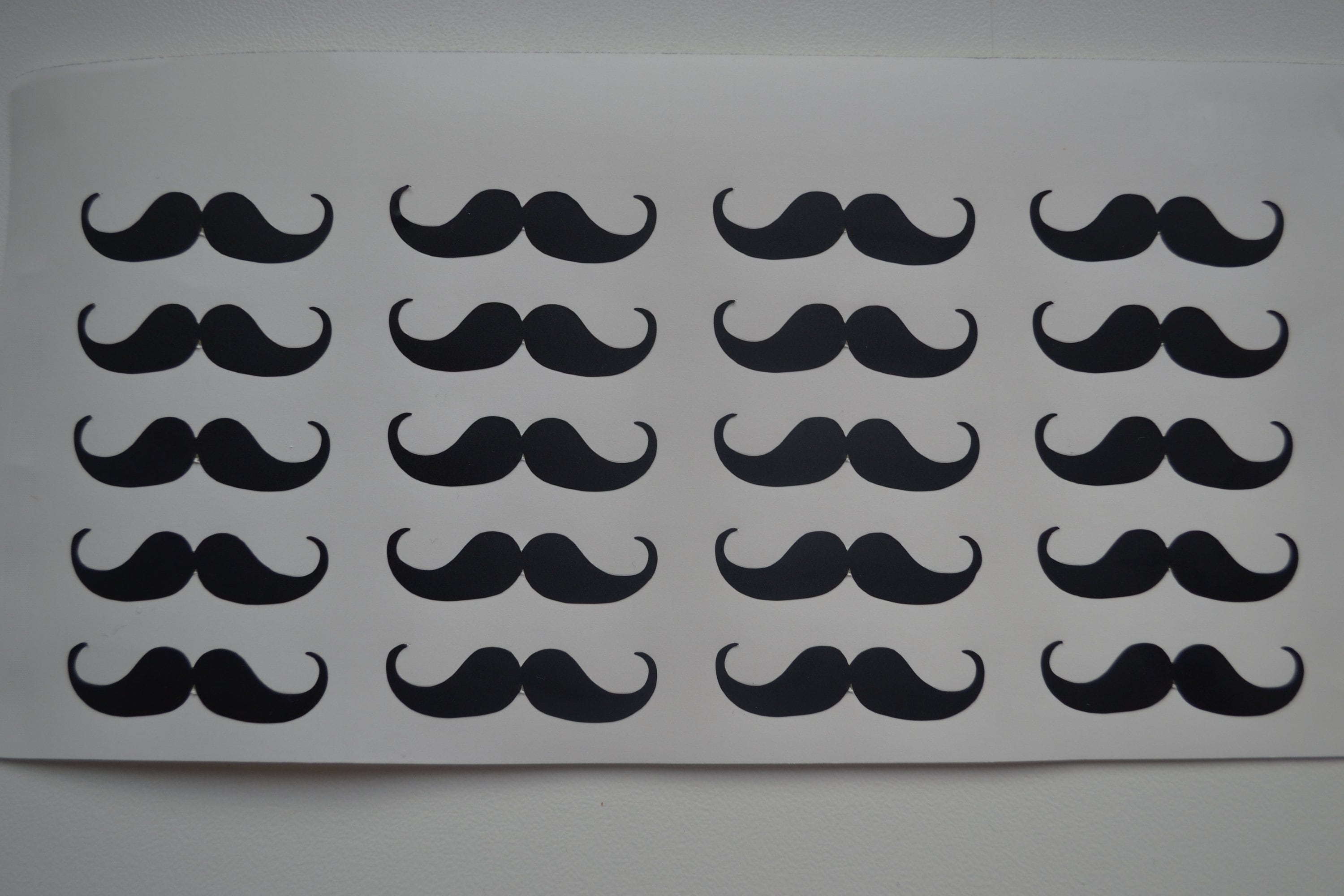 Set of 20 Mustache Stickers, Mustache Vinyl Decal, Mustache Cup ...
