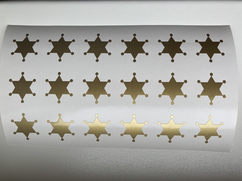 Set of 12 Police Badge Vinyl Decals - Sheriff Stickers for Wild West ...