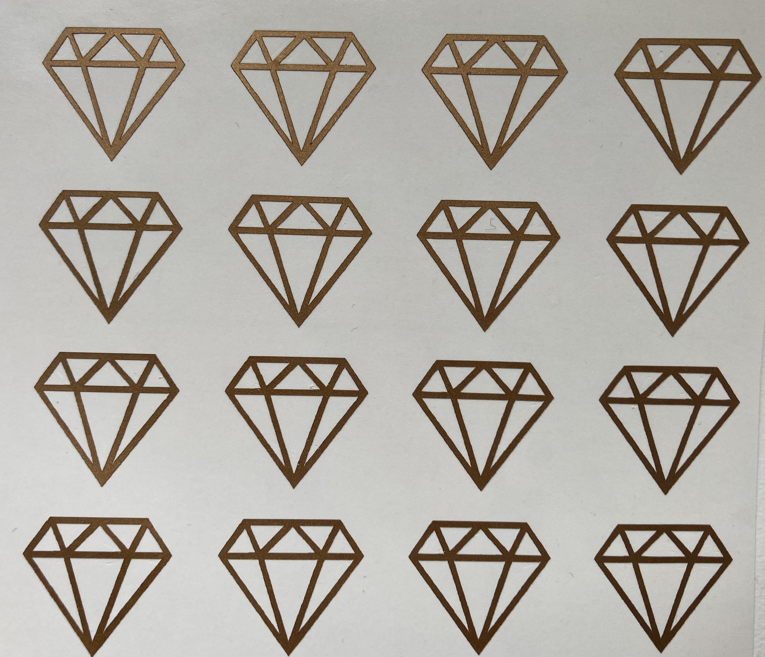Set of 20 Diamond Vinyl Stickers, Ring Diamond Decal, Bridal Shower ...